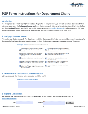 Fillable Online PGP Form Instructions for Department Chairs Fax Email ...