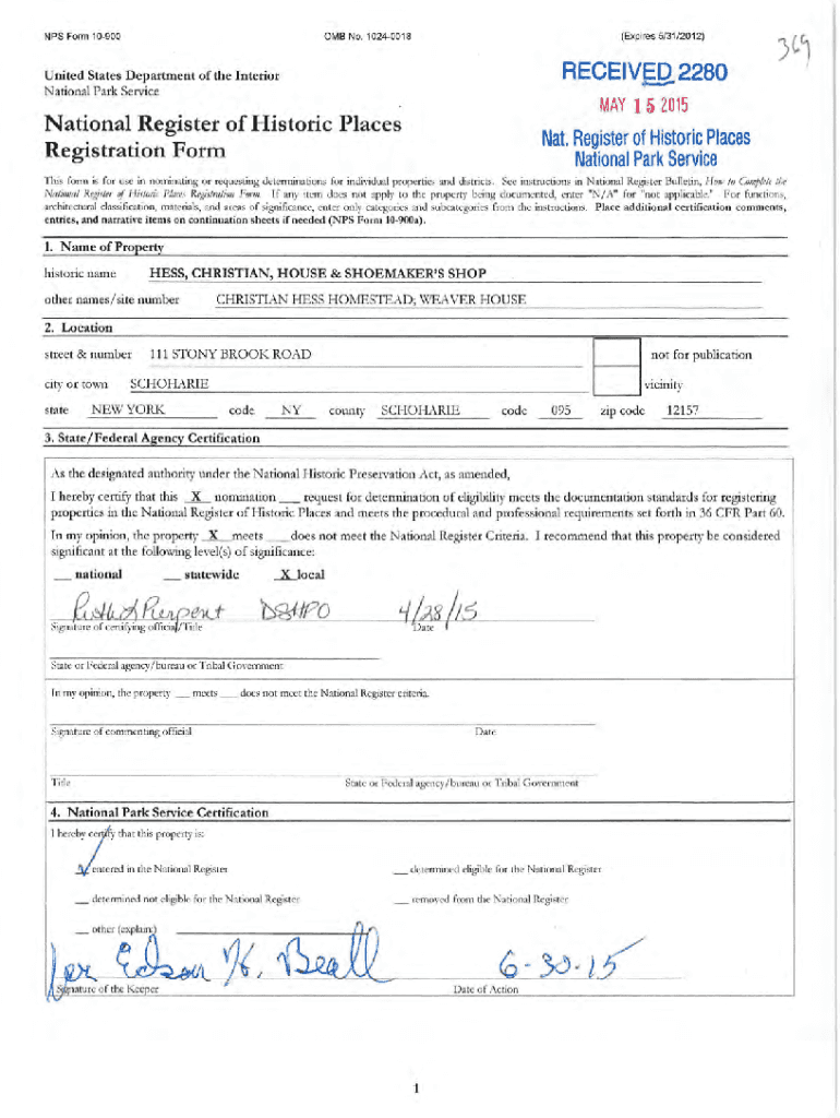 Fillable Online Hess, Christian, House and Shoemaker's Shop. RecordID (Reference Number) Fax ...