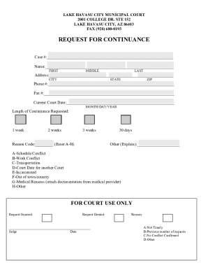 Fillable Online Request for continuance.docx Fax Email Print - pdfFiller
