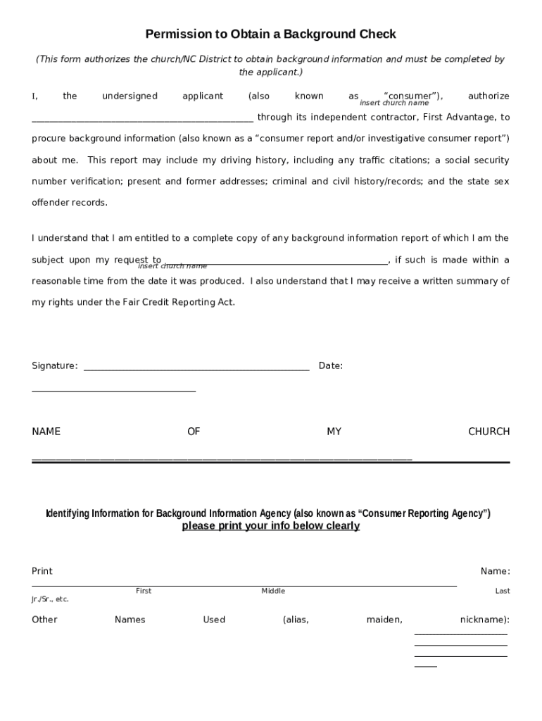 Background Check .docx Doc Template | pdfFiller
