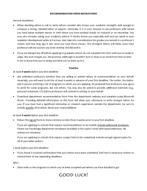 Fillable Online Recommendation Form Instructions.docx Fax Email Print - pdfFiller