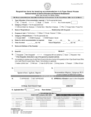Fillable Online Requisition form for booking accommodation in A-Type ...