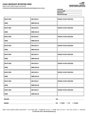 Fillable Online US EQUESTRIAN MICROCHIP REPORTING FORM Fax Email Print ...