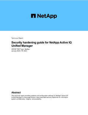 Fillable Online TR-4943: Security hardening guide for NetApp Active IQ Unified ... Fax Email ...
