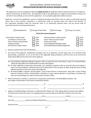 Fillable Online mvc ky Tennessee Motor Vehicle Commission Forms and ...