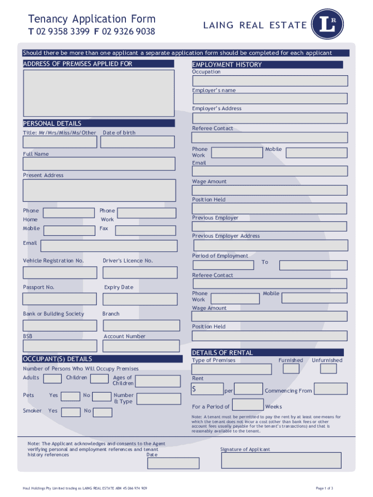 Fillable Online LAING REAL ESTATE Fax Email Print - pdfFiller