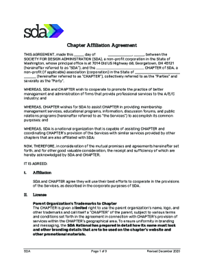 Fillable Online SBA Chapter Affiliation Agreement Fax Email Print ...
