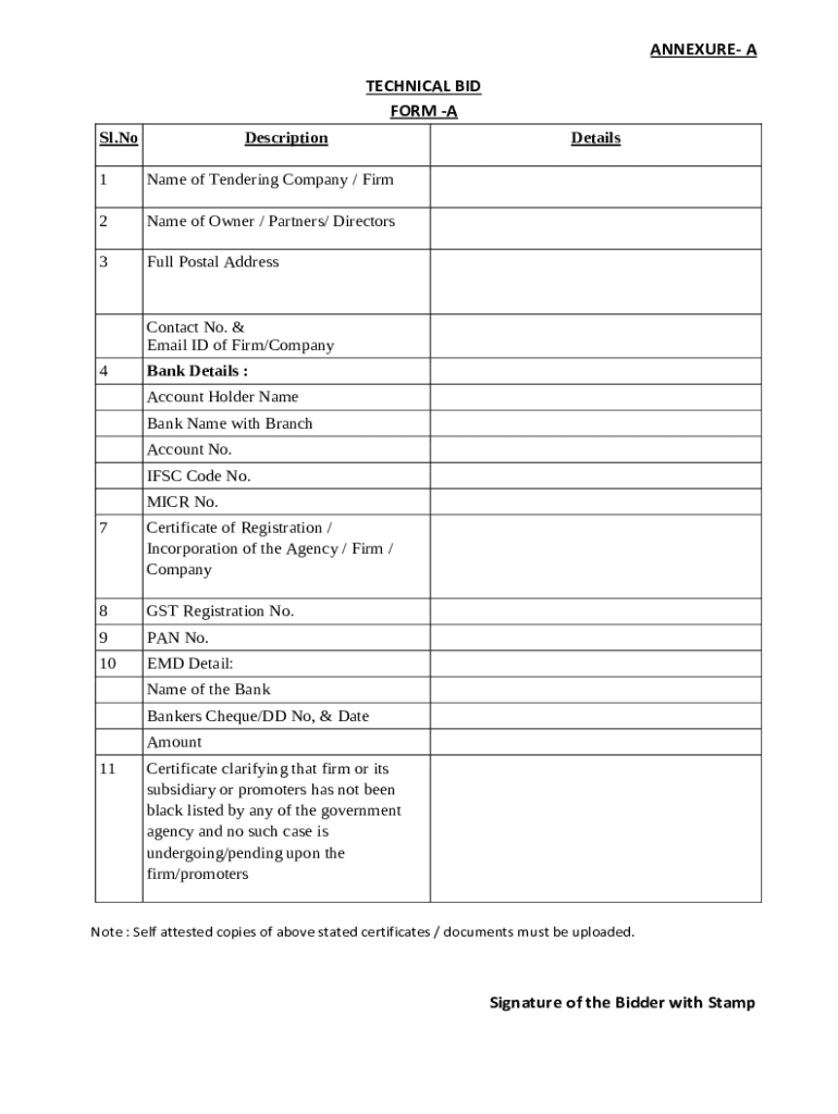 Fillable Online ANNEXURE- A Fax Email Print - pdfFiller