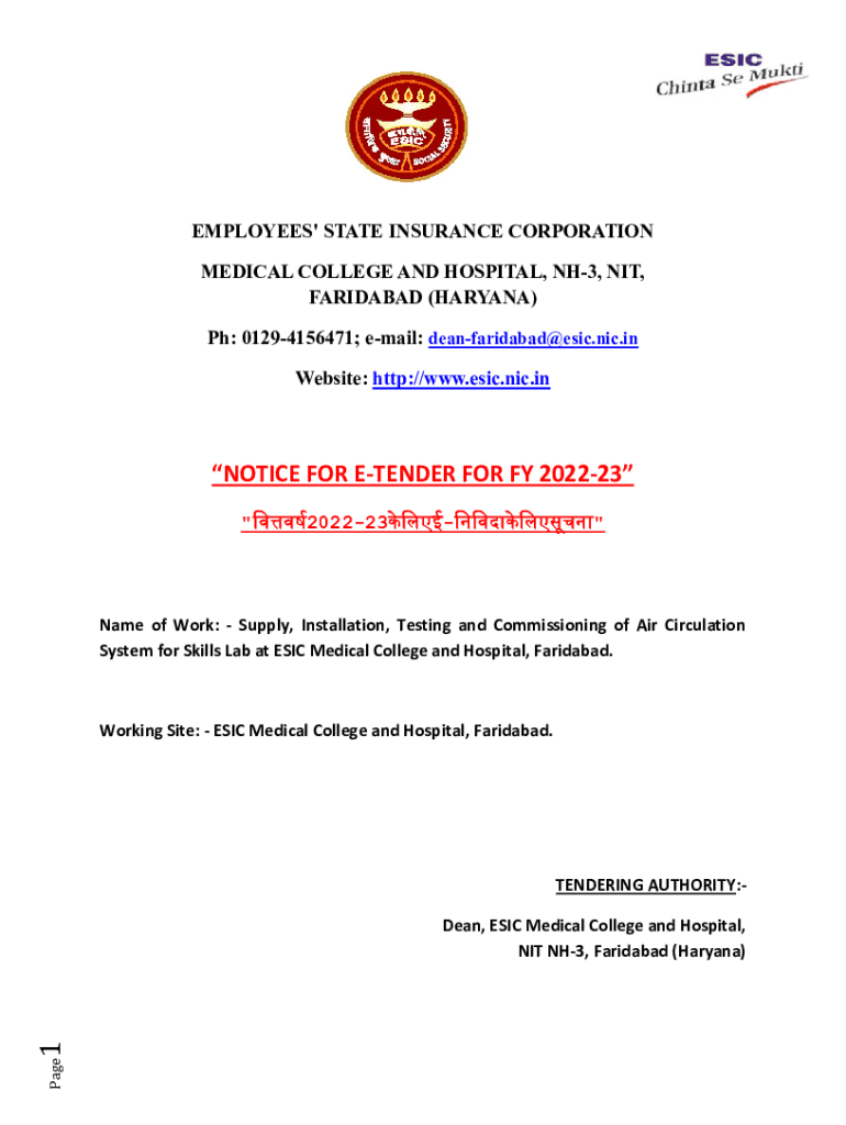 Fillable Online Air Circulation Works ESIC MCH Fbd Rev. 1.docx Fax ...