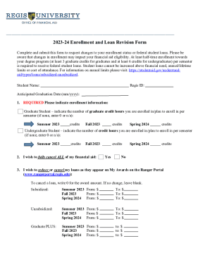 Fillable Online 2023-24 Enrollment and Loan Revision Form Fax Email Print - pdfFiller