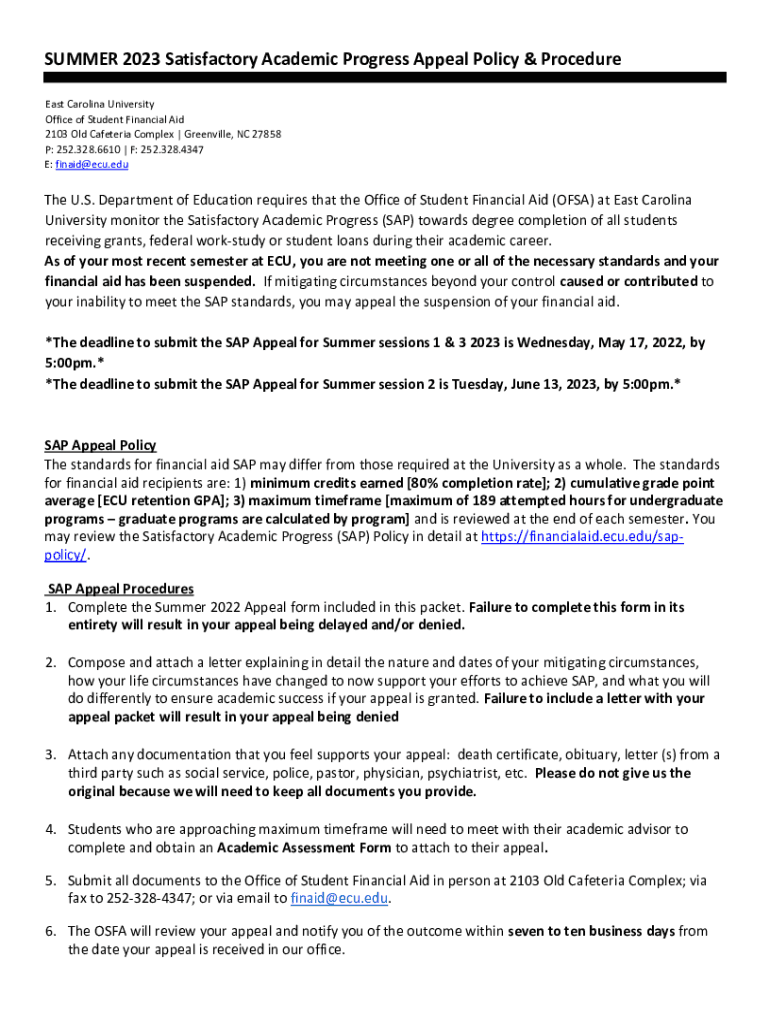 Fillable Online Satisfactory Academic ProgressSAPFinancial Aid Fax Email Print - pdfFiller