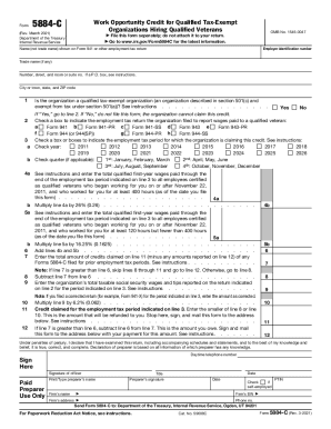 Fillable Online About Form 5884-C, Work Opportunity Credit for ...