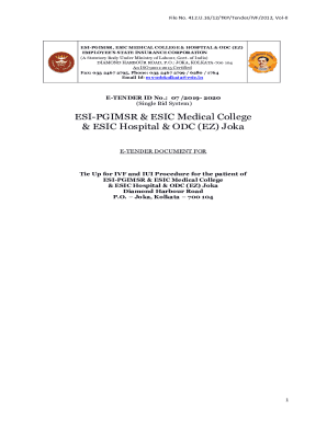 Fillable Online E-TENDER ENQUIRY FORM FOR DG ESIC RATE ... Fax Email ...