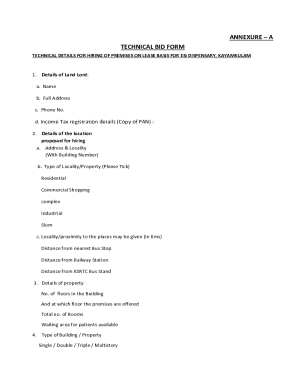 Fillable Online ANNEXURE A TECHNICAL BID FORM Fax Email Print - pdfFiller