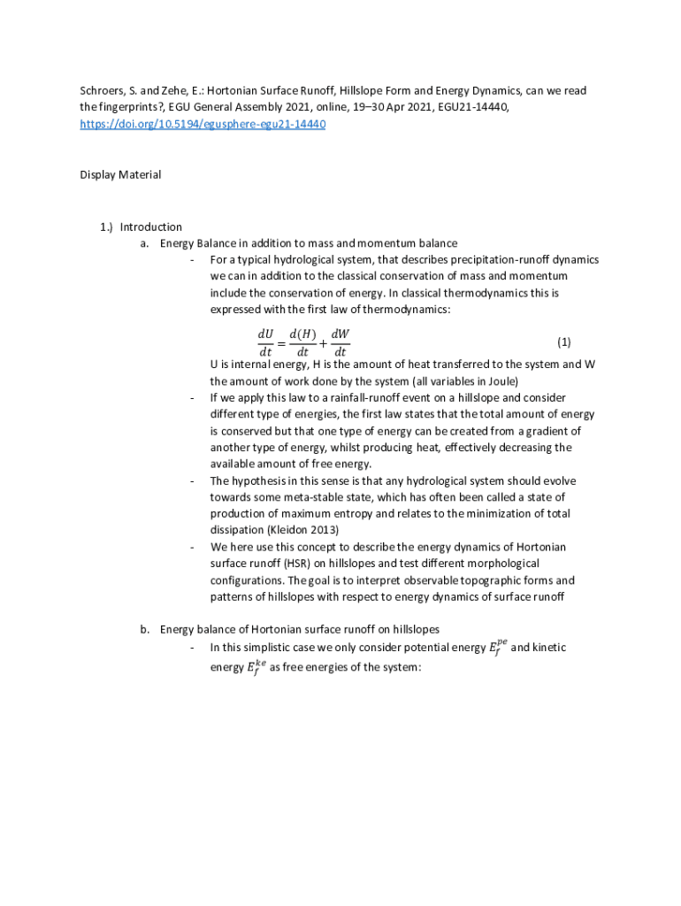 Fillable Online presentations copernicus Hortonian Surface Runoff ...