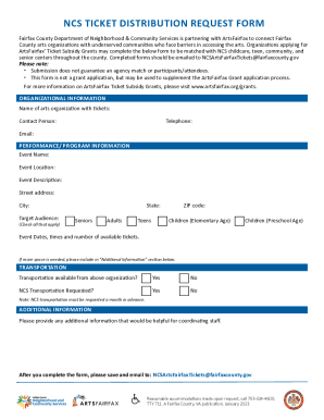 Fillable Online NCS Ticket Distribution Request Form Fax Email Print ...