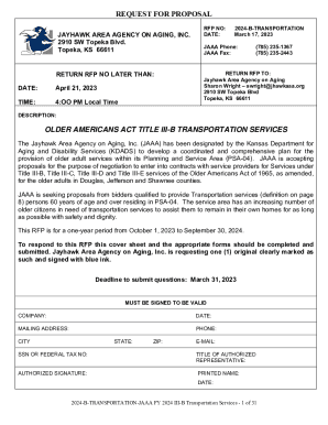 Fillable Online REQUEST FOR PROPOSAL OLDER AMERICANS ACT TITLE III-E ...