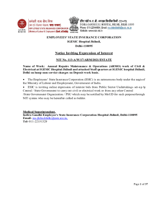 Fillable Online Notice Inviting Expression of Interest Fax Email Print ...