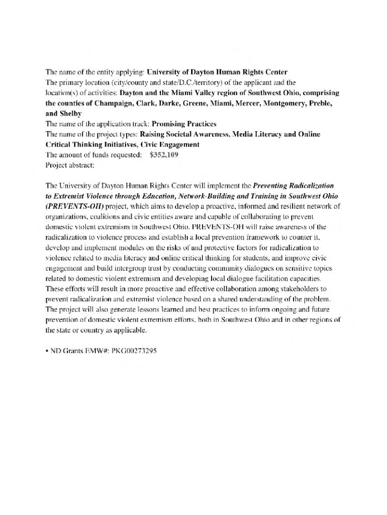 Fillable Online Human Rights Center : University of Dayton, Ohio Fax ...