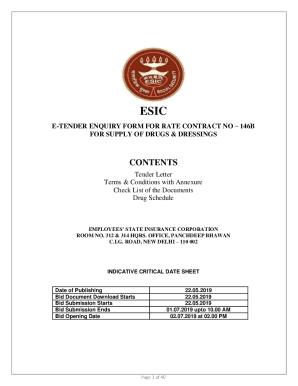 Fillable Online E-TENDER ENQUIRY FORM FOR RATE CONTRACT NO 146B Fax Email Print - pdfFiller