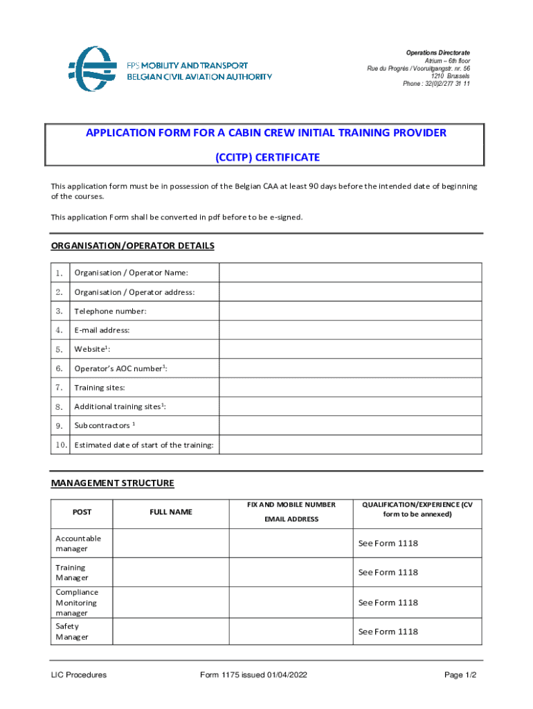 Fillable Online APPLICATION FORM AIR OPERATOR CERTIFICATE(AOC) Fax ...