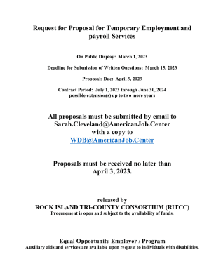 Fillable Online Request for Proposal for Temporary Employment and ...