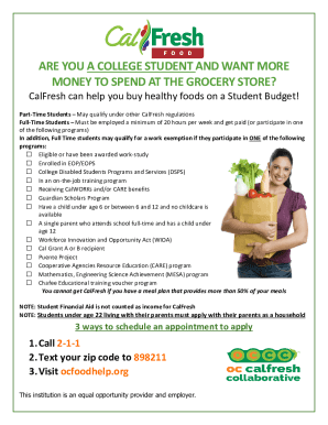 Fillable Online New law to bring CalFresh food benefits to more college ...