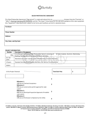 Fillable Online Solar PV Sale and Installation Agreement Terms and ...