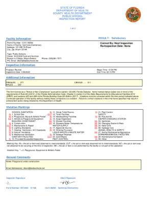 Fillable Online Seminole Public School Inspection Report Fax Email ...