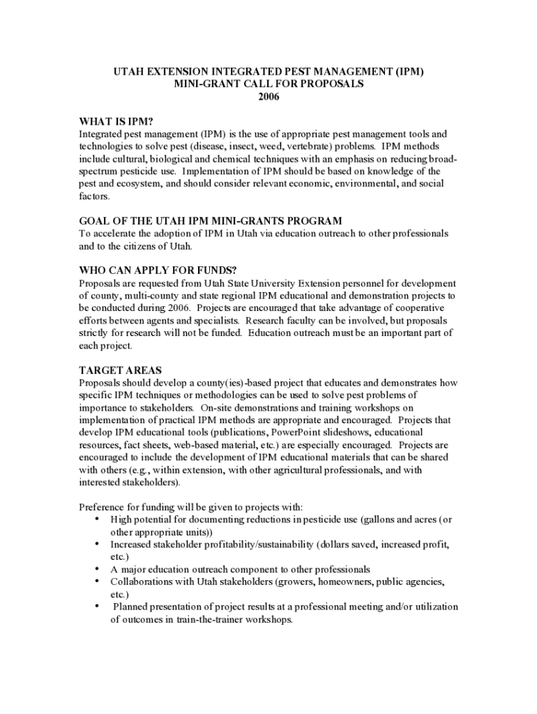 Fillable Online extension usu UTAH EXTENSION INTEGRATED PEST MANAGEMENT ...