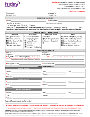 Fillable Online Oklahoma Prior Authorization (PA) Request Form Fax completed ... Fax Email Print ...