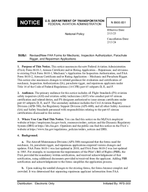Fillable Online N8900.651. Revised/New FAA Forms for Mechanic ...