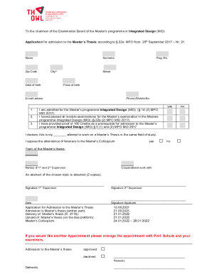Fillable Online Integrated Design (Master's program)How to Apply Fax ...