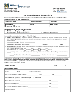 Fillable Online Law Student Leave of Absence Form Fax Email Print ...