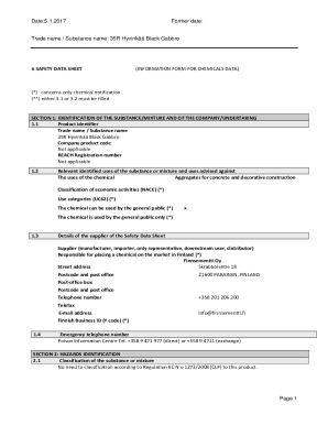 Fillable Online 35R Hyvink Black Gabbro Page 1 x SAFETY DATA SHEET ...
