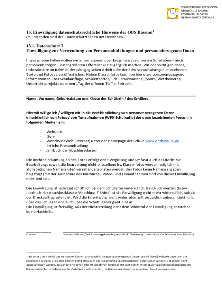 Ausfüllbar Online wordpress nibis 13. Einwilligung ...