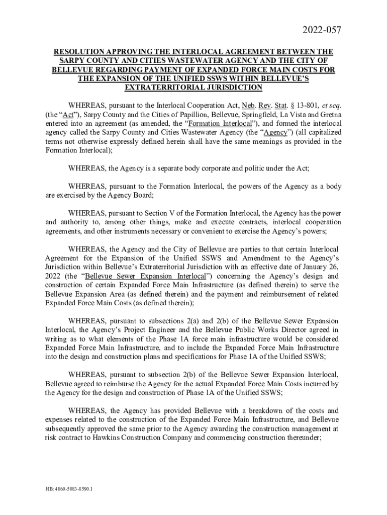 Fillable Online resolution approving the interlocal agreement between ...