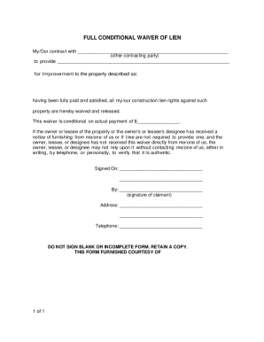 Fillable Online Construction Lien Waivers: Everything You Need to Know ...