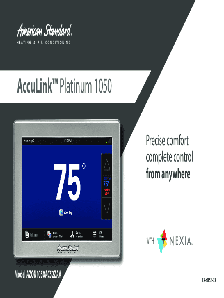 Fillable Online User Guide AccuLink Platinum 1050 with Nexia AZON1050AC52ZA Fax Email Print ...