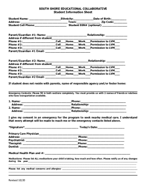 Fillable Online South Shore Educational Collaborative: Home Fax Email ...