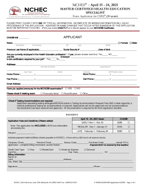 Fillable Online MCHES - Master Certified Health Education Specialist ...