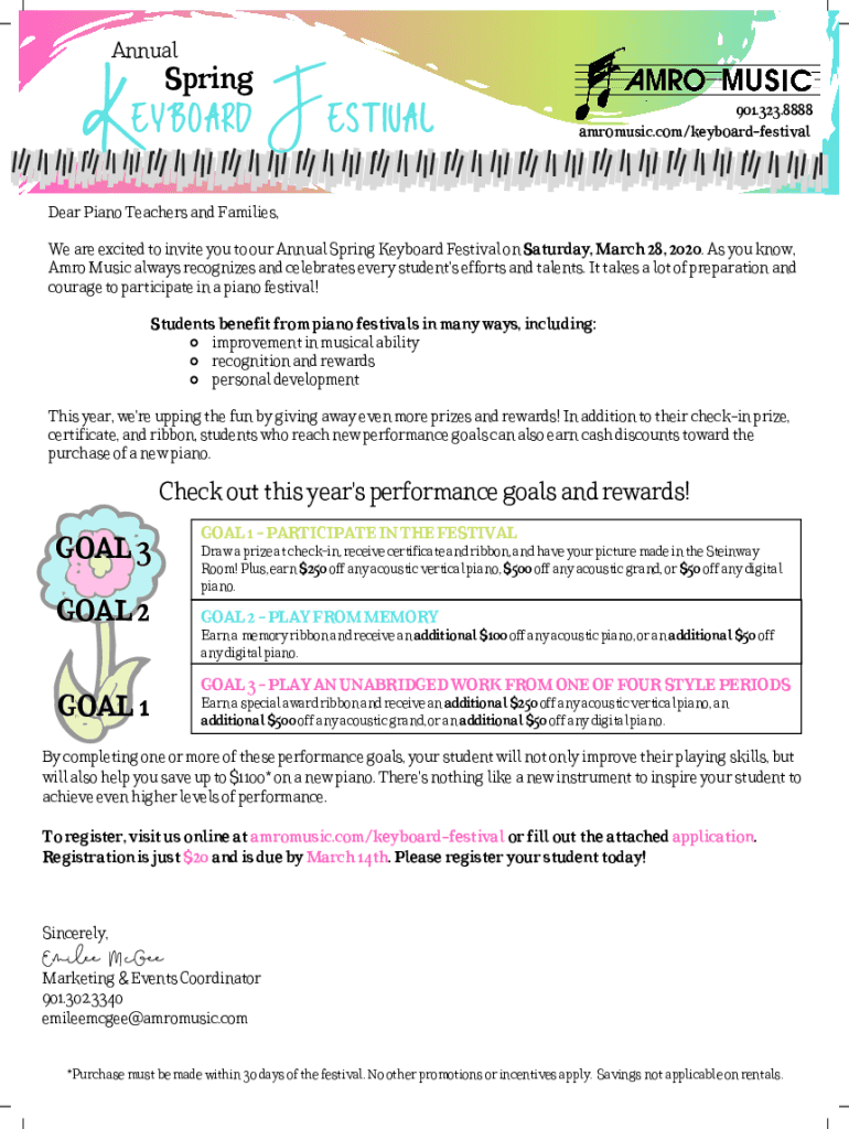 Fillable Online Third Annual Keyboard Department Festival Fax Email Print - pdfFiller