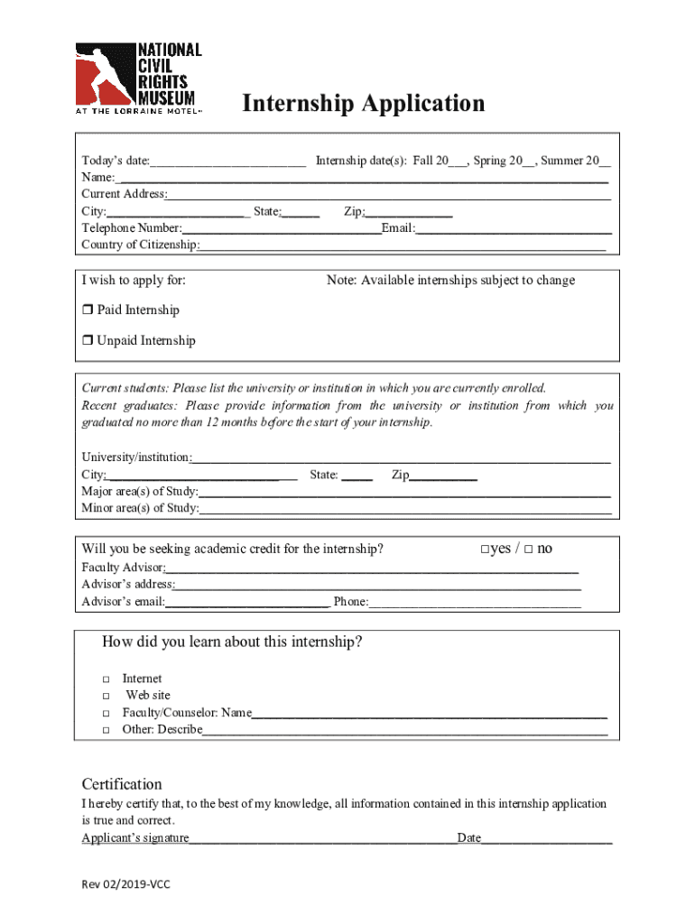 Fillable Online Internship Toolkit Templates 1 Edition Fax Email Print ...