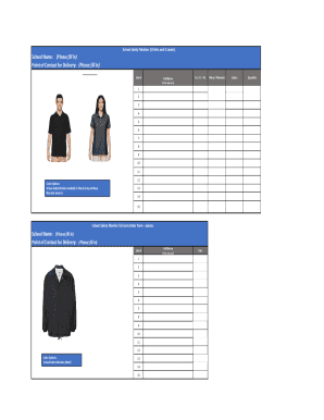 Fillable Online Campus Advisor Uniform Order Form (Sample Template) Fax ...