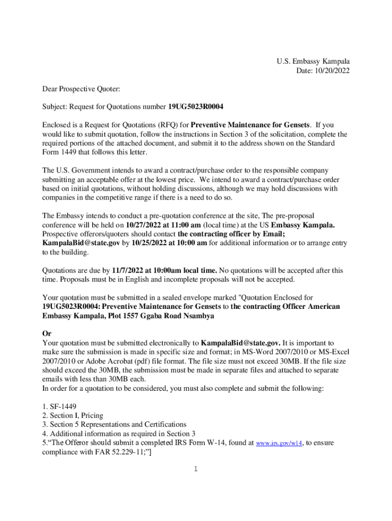 Fillable Online Request for Quotations (RFQ) for Catering Services ... Fax Email Print - pdfFiller