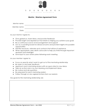 Fillable Online Mentoring Agreement Samples Fax Email Print - pdfFiller