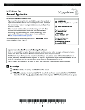 Fillable Online 529 Investment Forms and Applications Fax Email Print ...