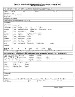 Fillable Online LAC+USC MEDICAL CENTER MODERATE SEDATION FORM Fax Email ...