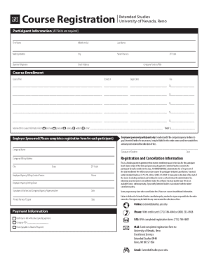Fillable Online Course Registration Form - Extended Studies Fax Email Print - pdfFiller