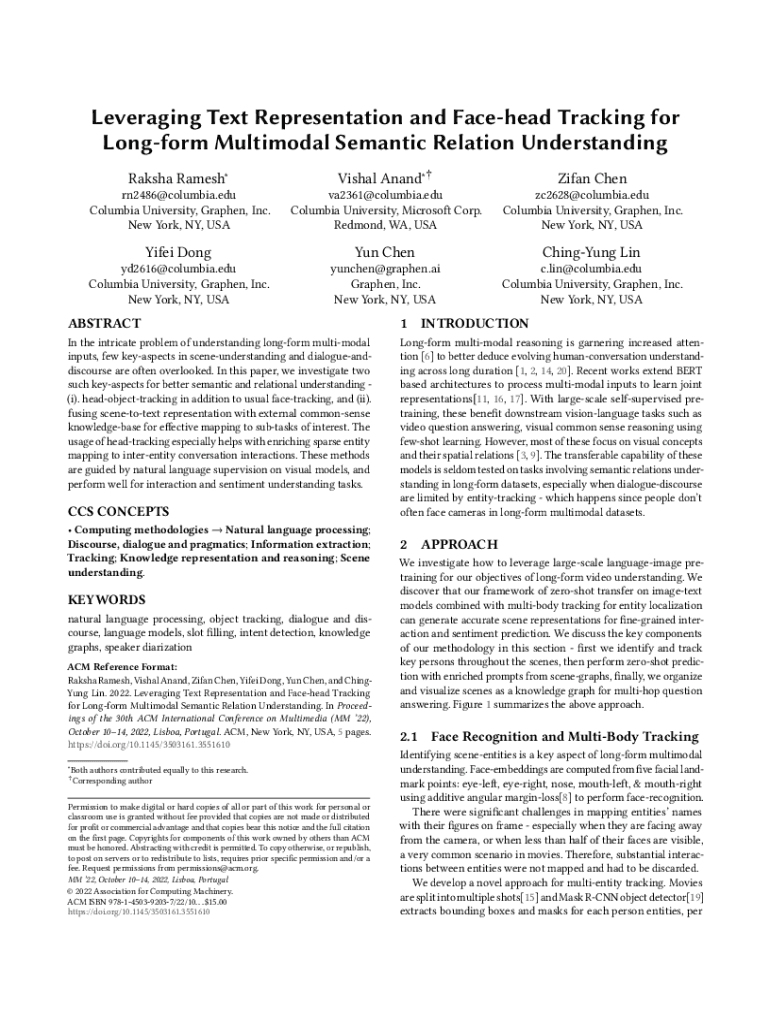 Fillable Online Leveraging Text Representation and Face-head Tracking for Long-form Multimodal ...